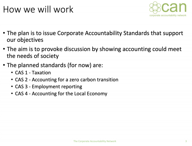 Corporate Accountability Standard 1 – Taxation – my presentation