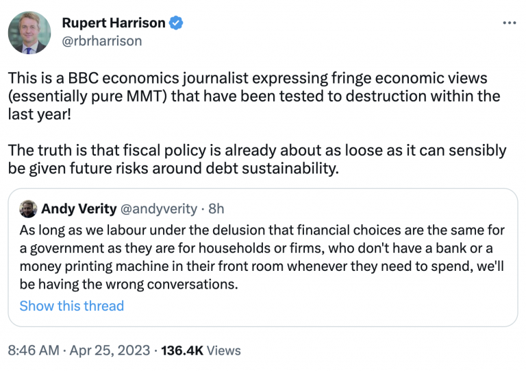 The BBC has at least one economics correspondent who understands economics