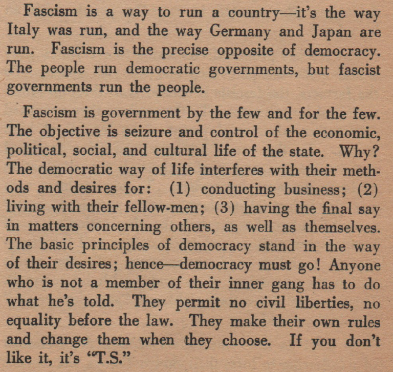The US Army knew that anti-wokeism was fascism in 1945. Why don’t we ...