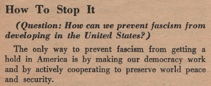The US Army knew that anti-wokeism was fascism in 1945. Why don’t we ...