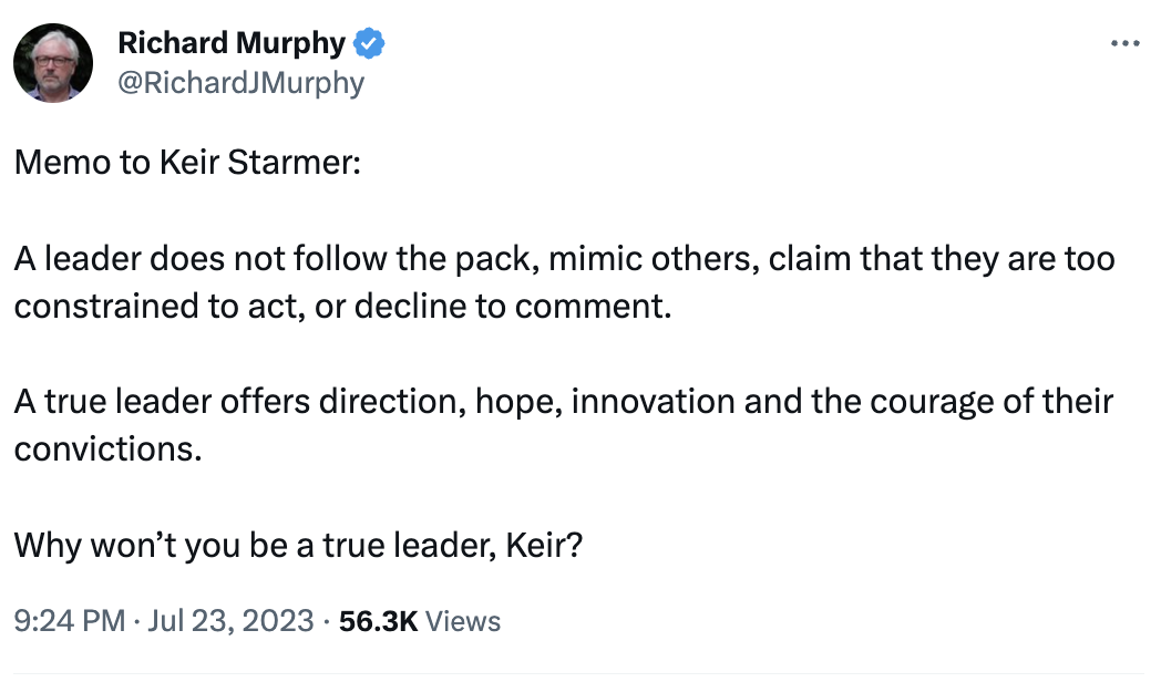 Leadership is not about following the pack but that seems to be what ...